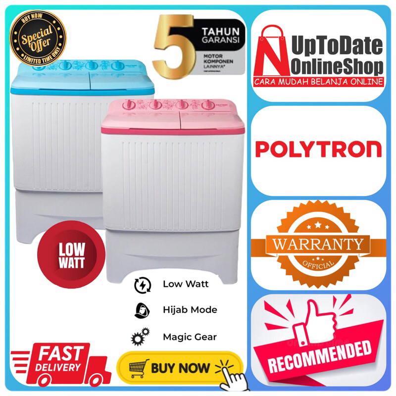 Jual MESIN CUCI 2 TABUNG POLYTRON PWM-8073 PWM8073 8073 BIG CAPACITY ...
