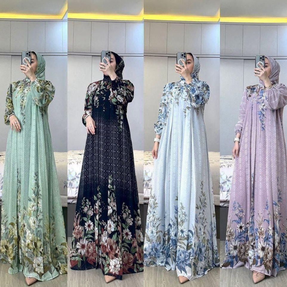 Jual Gamis Wanita Setelan Hijab Segiempat - Bahan Rayon Diamond - Gamis ...