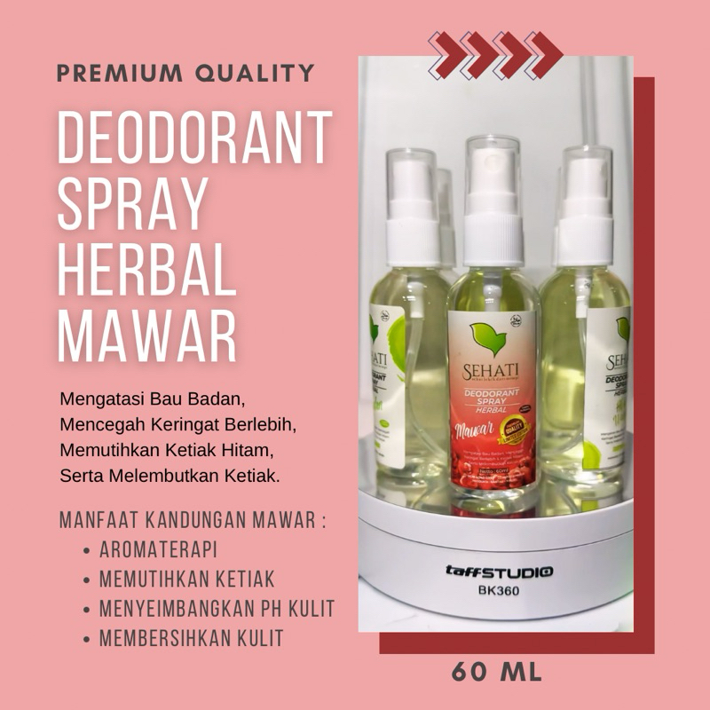Jual PREMIUM DEODORANT SPRAY MAWAR (60 ML) / PENGHILANG BAU BADAN ...