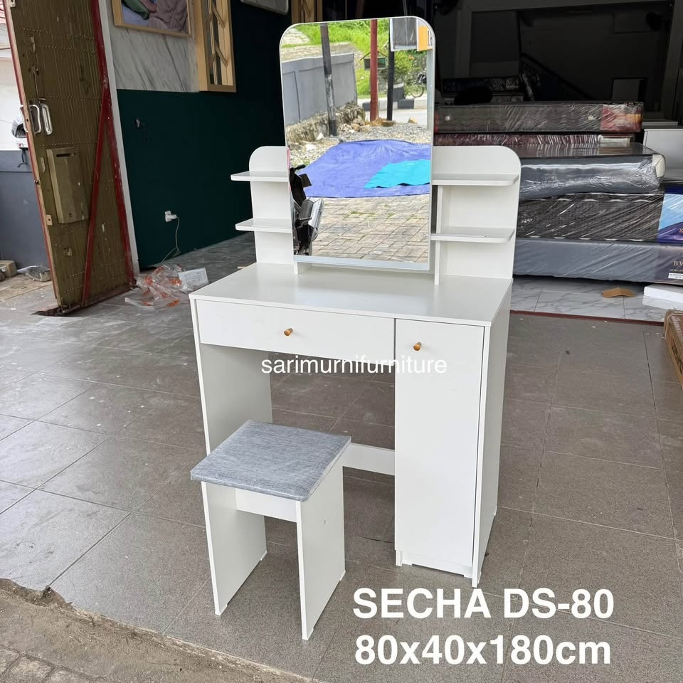 Jual Meja Rias Desain Minimalis Modern DS-80 Cermin Besar 80x40x180cm ...
