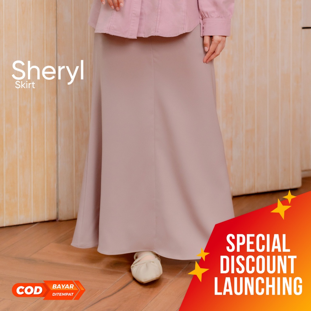 Jual JILBRAVE Sheryl Skirt Rok Panjang Slip Skirt Clean Look Cutting ...