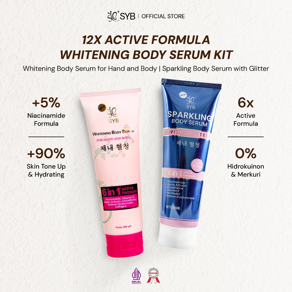 Jual SYB BUNDLING BODY SERUM (WHITENING BODY SERUM WITH COLLAGEN + NEW ...