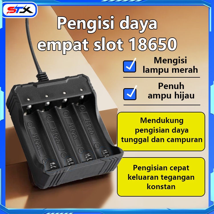 Jual STX Pengisi Daya Baterai 18650 Litium Aman Dan Efisien, Pengisi Daya Otomatis Berhenti Saat ...