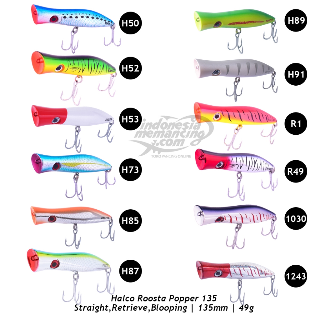 Jual Umpan Mancing Popping Halco Roosta Popper ukuran 135mm Indonesia memancing | Shopee Indonesia