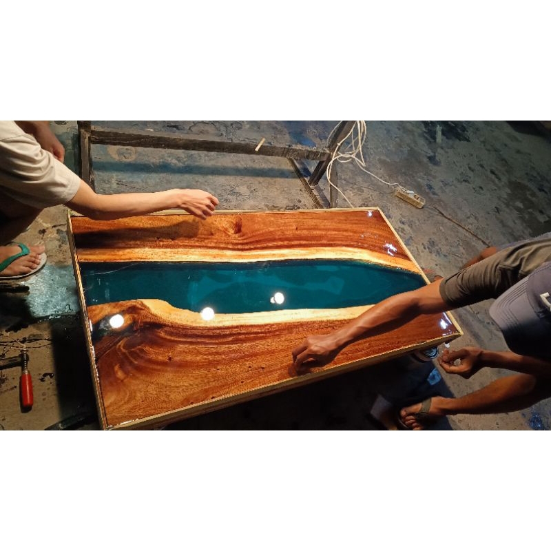 Jual meja resin kayu kombinasi resin | Shopee Indonesia