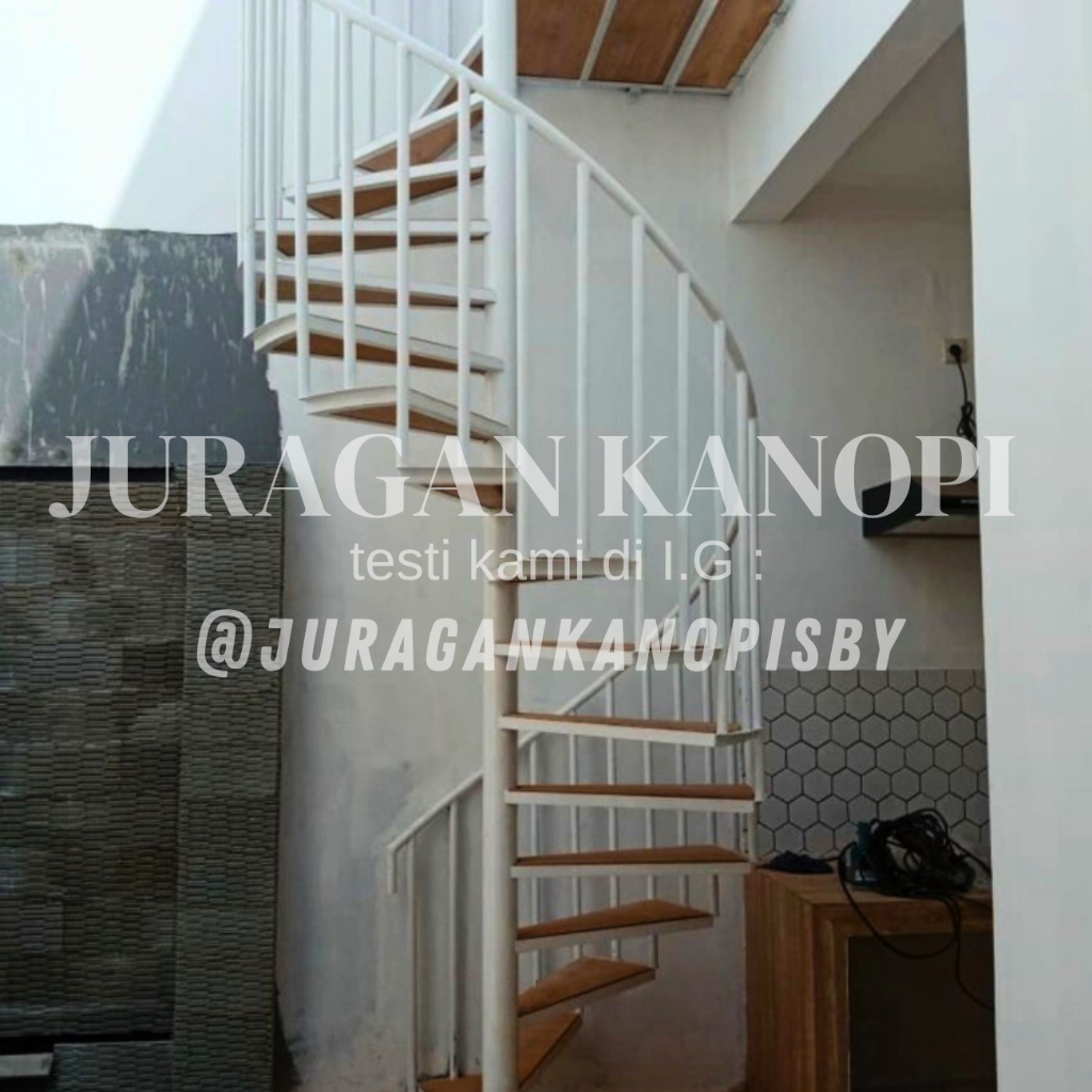 Jual tangga putar / Tangga spiral pijakan kaki kayu minimalis | Shopee ...