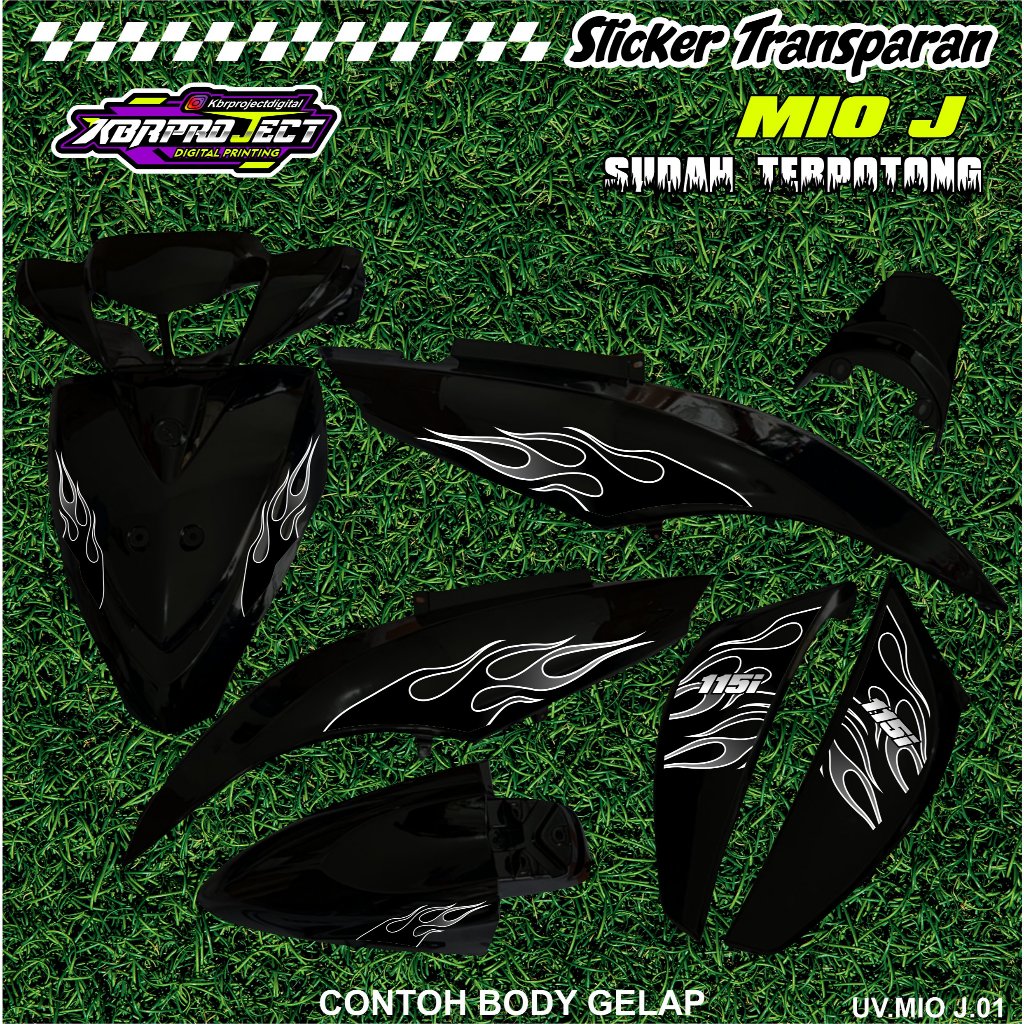Jual MIO J MOTIF API STIKER STRIPING PREMIUM MOTOR HONDA DESAIN RACING ...