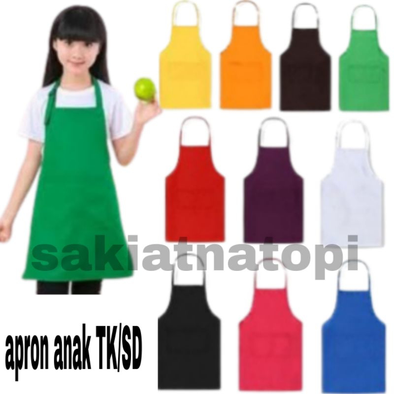Jual Apron Anak TK/SD celemek anak polos termurah | Shopee Indonesia