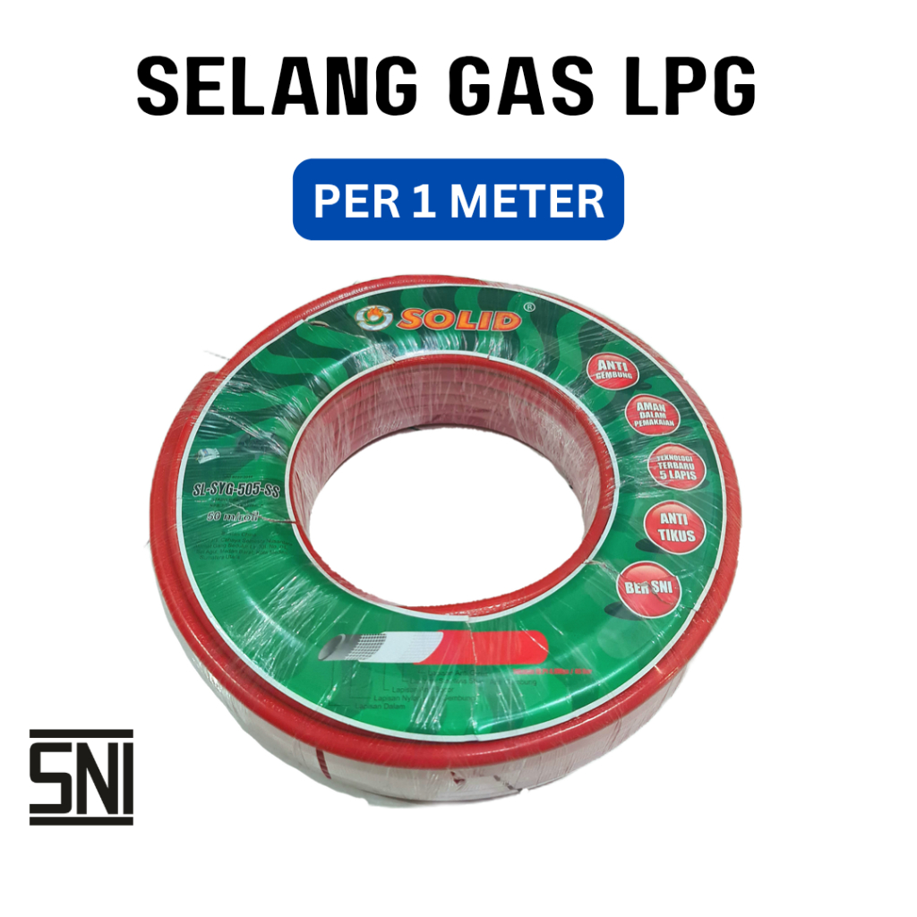 Jual SELANG GAS LPG - ELPIJI SOLID / SOLID NYLON 5 LAPIS SERAT KAWAT ...