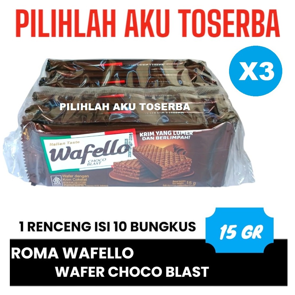 Jual Roma Wafello Choco Bst 15 gr - ( HARGA 3 RENCENG ) | Shopee Indonesia
