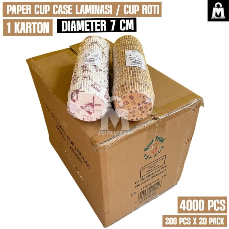Jual Paper cup case laminasi bulat 7 cm 1 karton / cup roti laminasi 1 ...