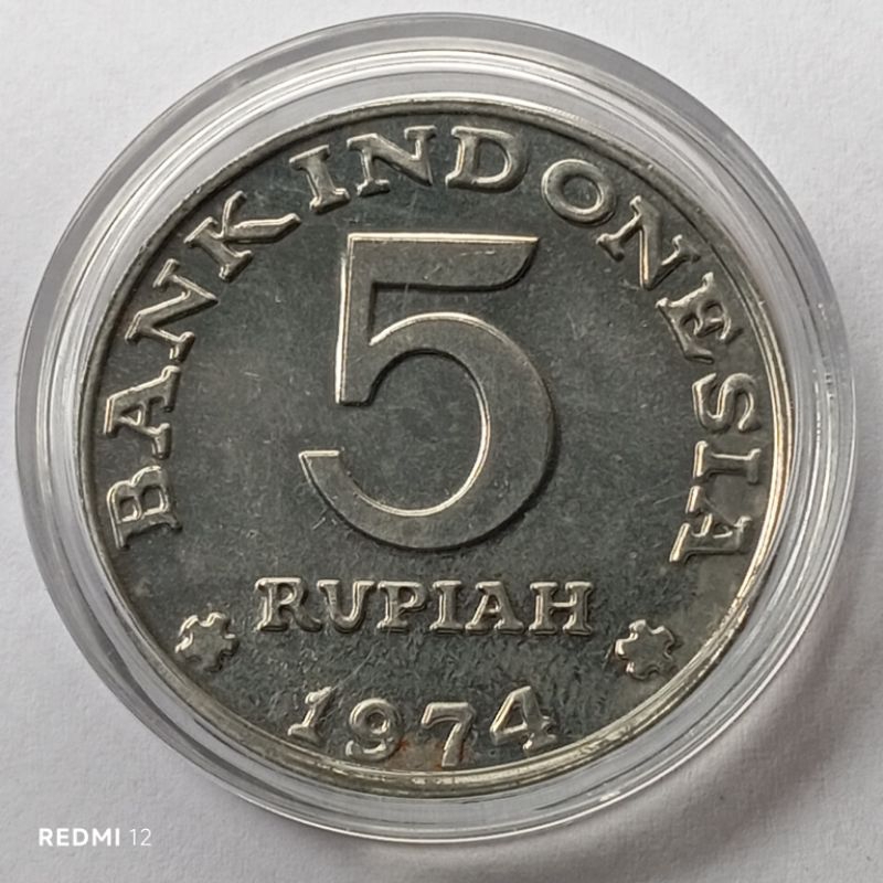 Jual uang koin kuno 5 rupiah KB tahun 1974 seperti baru asli | Shopee Indonesia