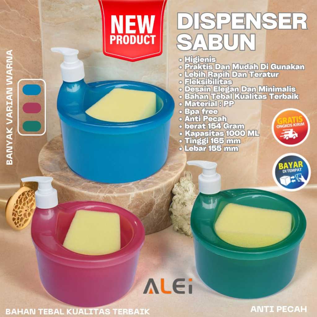 Jual Tempat Sabun Cuci Piring/wadah sabun/Dispenser Sabun Bulat Paket ...
