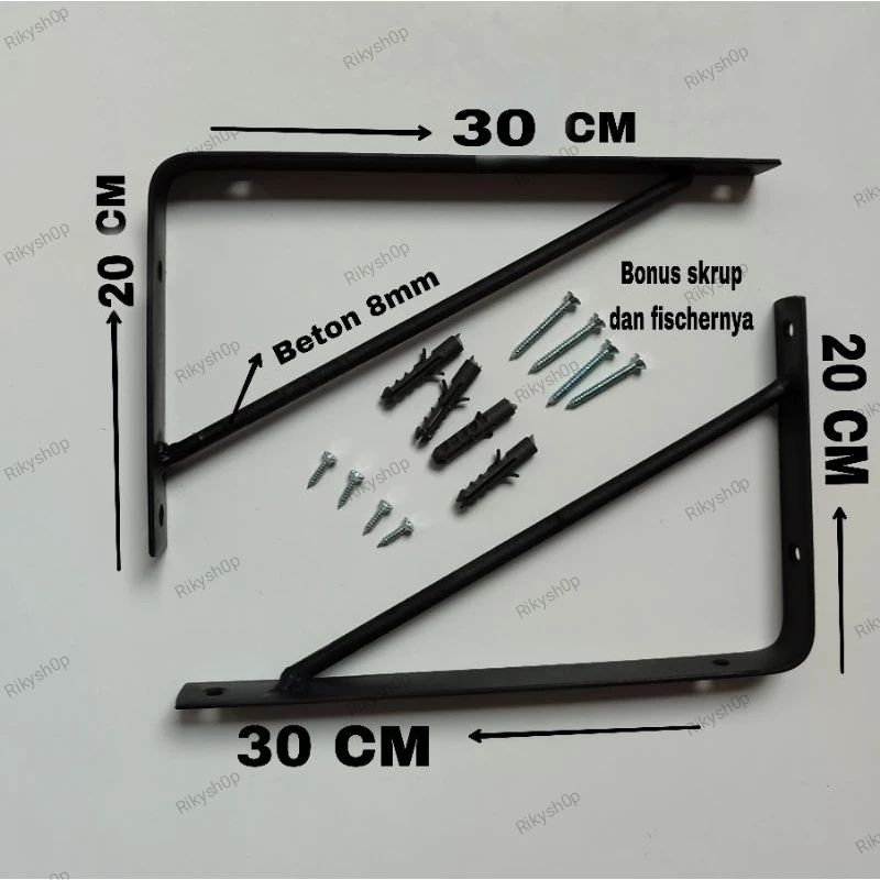 Jual Siku rak dinding penyanggah besi beton (1set/2pcs) 20x30 | Shopee ...