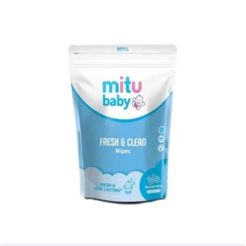 Jual MITU BABY Fresh & Clean Wipes | Blossom Berry 60 sheets | Shopee ...