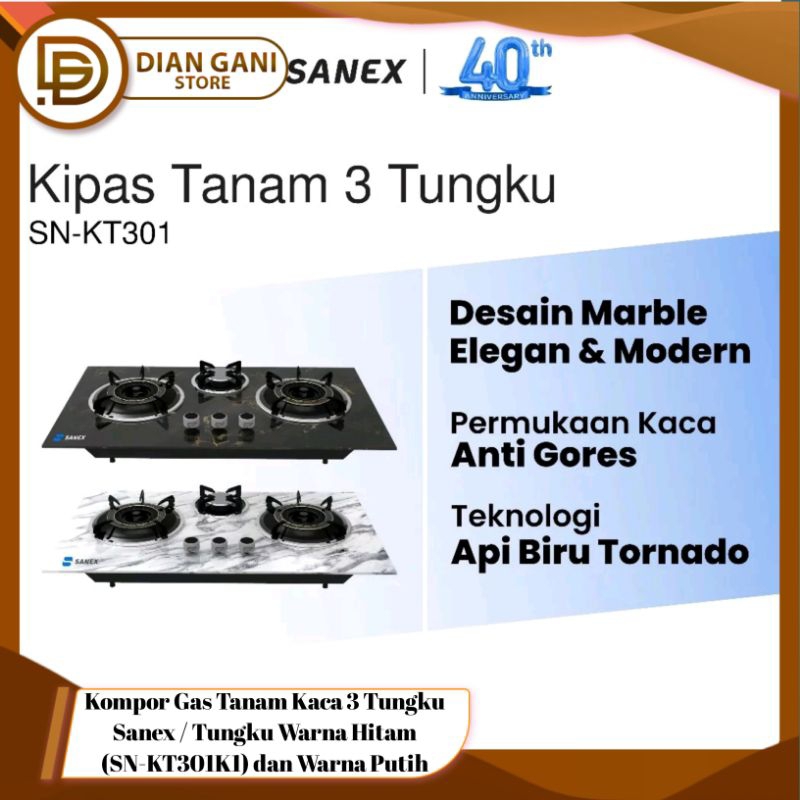 Jual SANEX SN-KT301 KOMPOR GAS TANAM MEJA 2IN1 / KOMPOR TANAM MEWAH MURAH 3 TUNGKU | Shopee ...