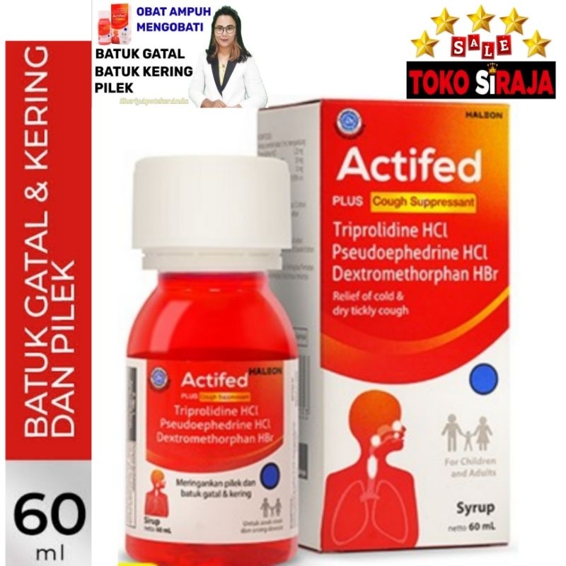Jual ACTIFED PLUS COUGH SUPPRESSANT 60 ML / ACTIFED MERAH / ACTIFED ...