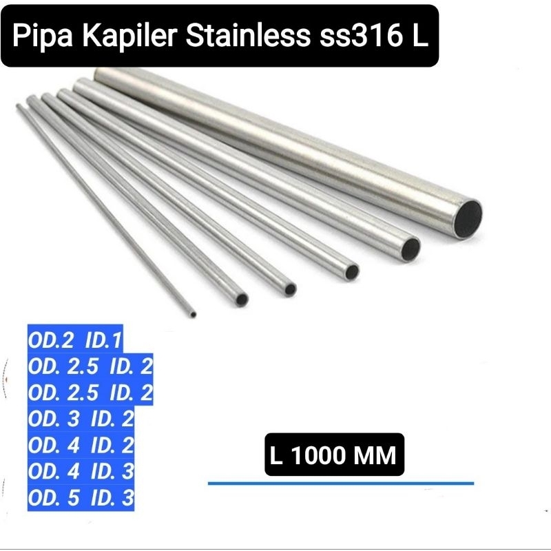 Jual Pipa Kapiler Stainless ss. 316L / Pipa Tubing OD 2mm3mm4mm5mm ...