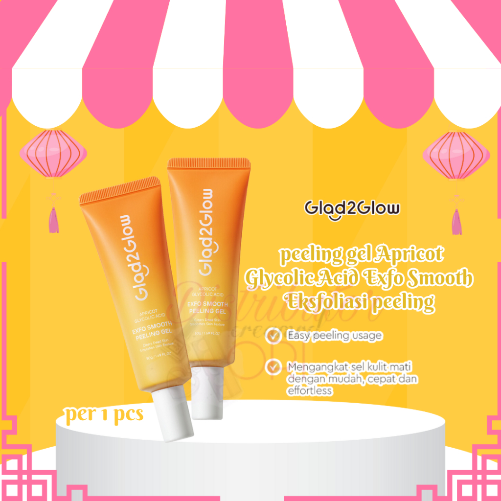 Jual Glad2Glow peeling gel Apricot Glycolic Acid Exfo Smooth Eksfoliasi ...