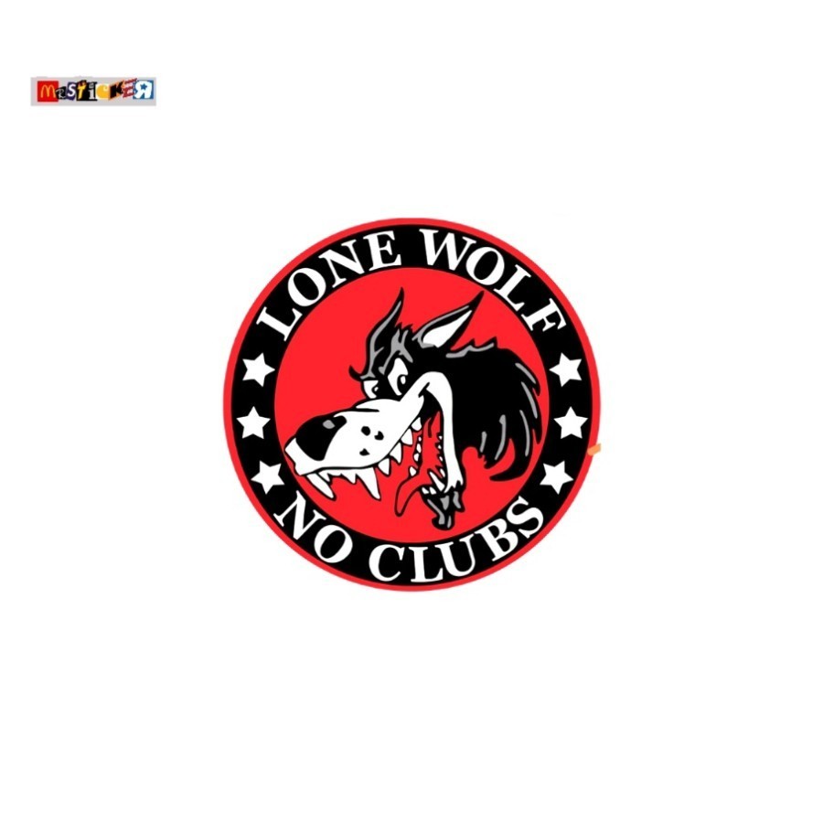 Jual sticker Lone Wolf No Clubs logo rounded stiker FTW | Shopee Indonesia