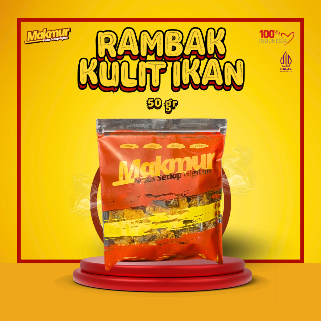 Jual Makmur Rambak Kulit Ikan Varian Level Pedas - Makanan Ringan Viral ...