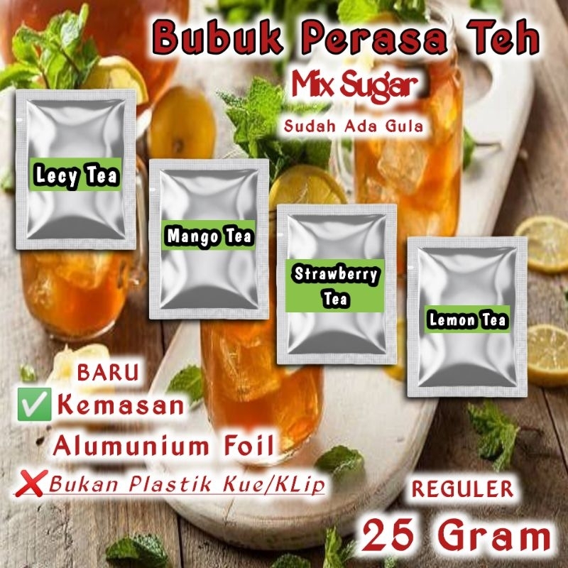 Jual Bubuk Minuman Perasa Teh 25gr Minuman Serbuk Teh Rasa Buah 25 gram ...