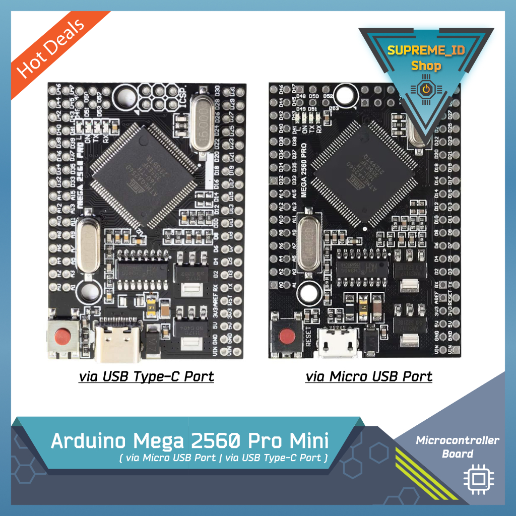 Jual Arduino Mega ATmega2560 R3 Pro Mini ATmega2560-16AU USB CH340G ...