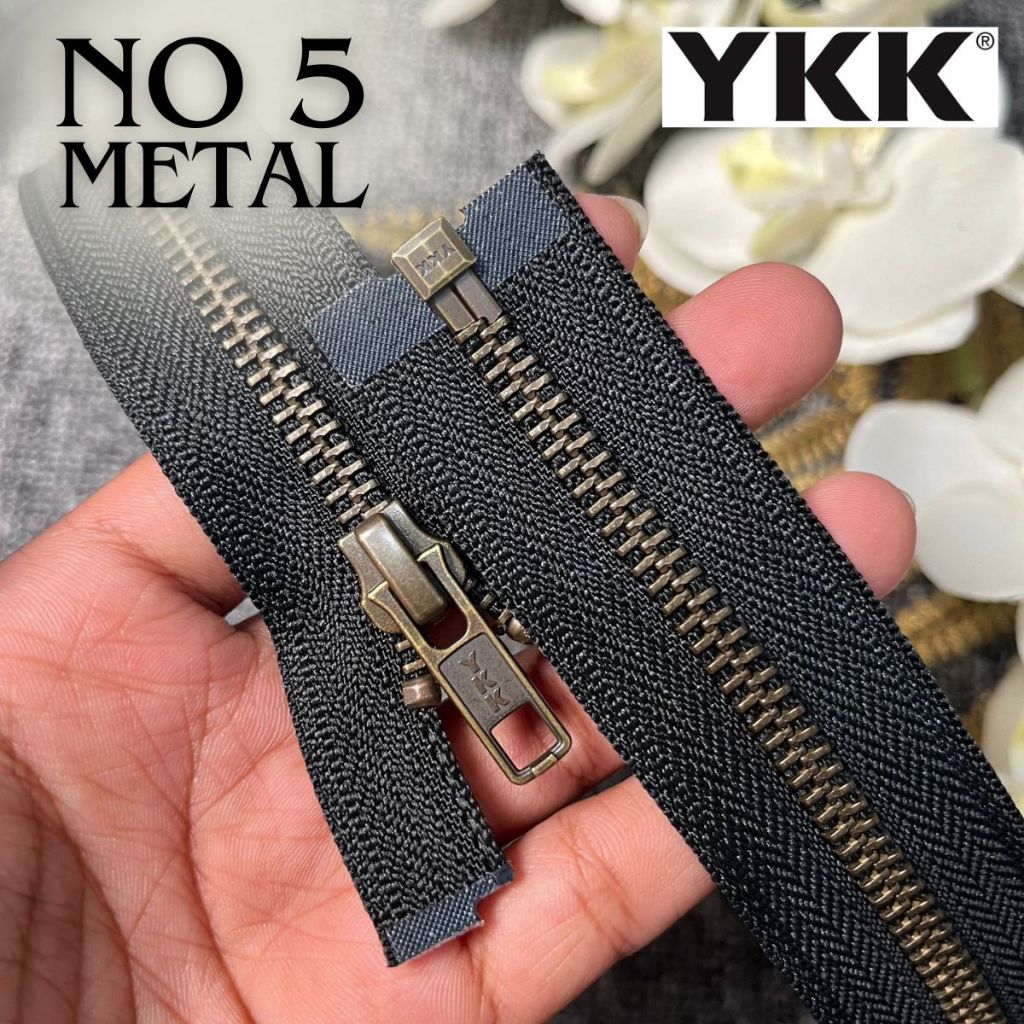 Jual Resleting Jaket YKK No 5 Gigi Metal DA8 ATG Gold Silver Nomor 5 Besi Autolock Zipper Open ...
