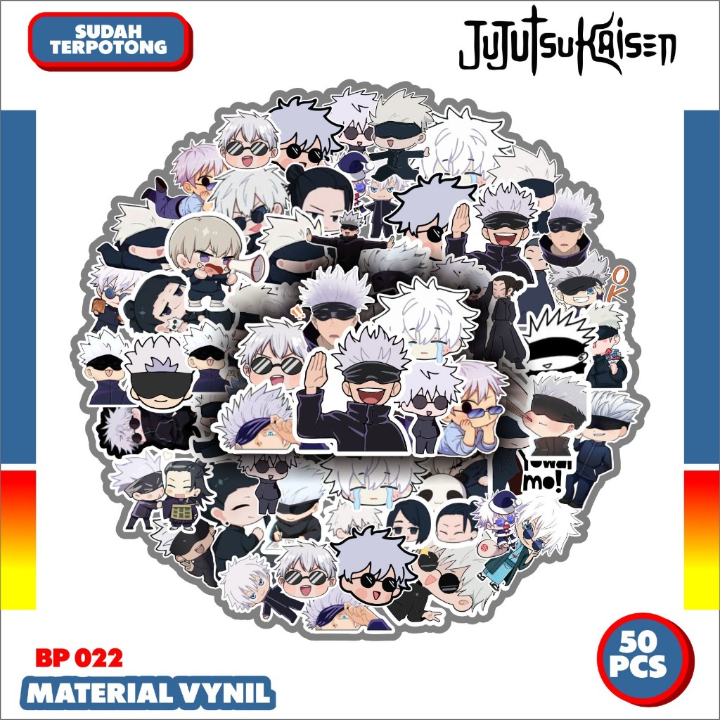 Jual stiker pack Gojo Satoru CHIBI isi 50 pcs seri anime jujutsu kaisen ...