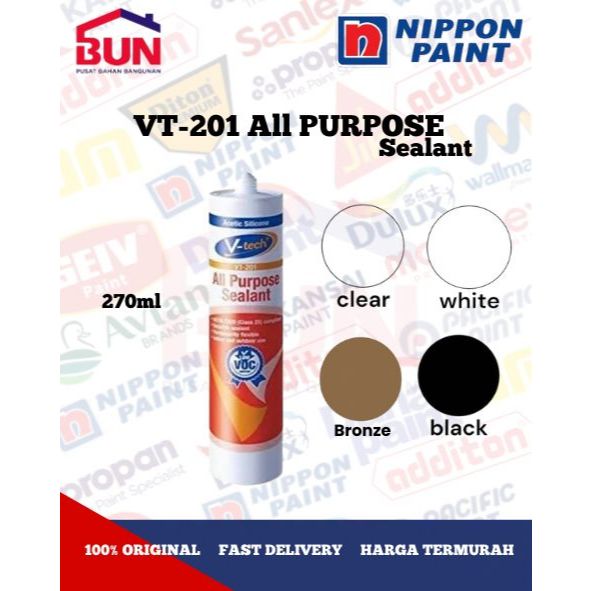Jual Vtech VT 201 all purpose sealant 270ML / lem silicone asam acetoxy ...