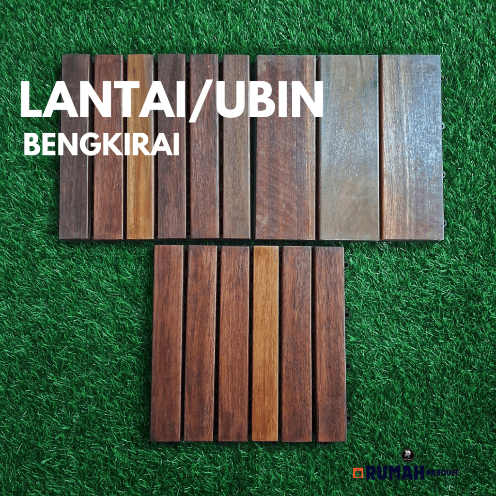 Jual decking tile bengkirai /Lantai Kayu/Ubin kayu/Lantai decking salur ...