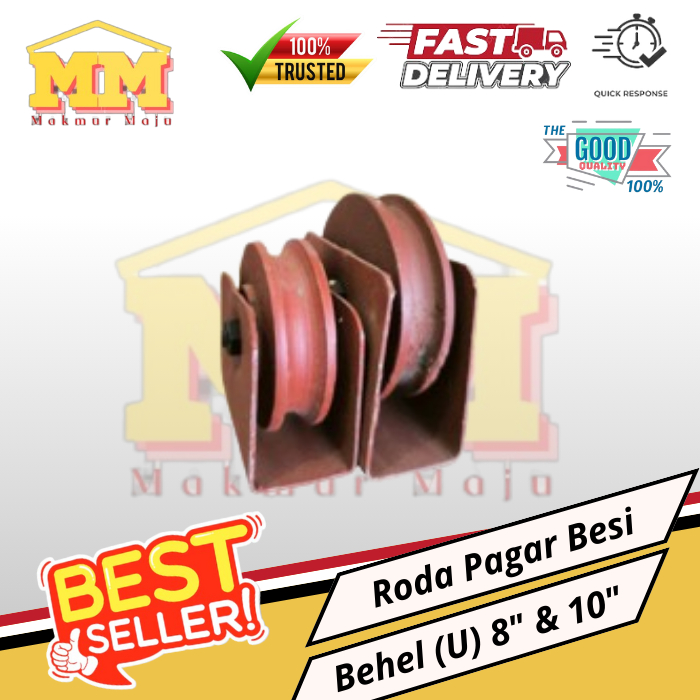 Jual Roda Rel Pagar Behel U - (8", 10") | Shopee Indonesia