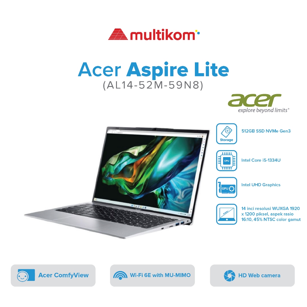 Jual Acer Aspire Lite AL14-52M-59N8/Intel Core i5-1334U/8GB/512GB SSD ...