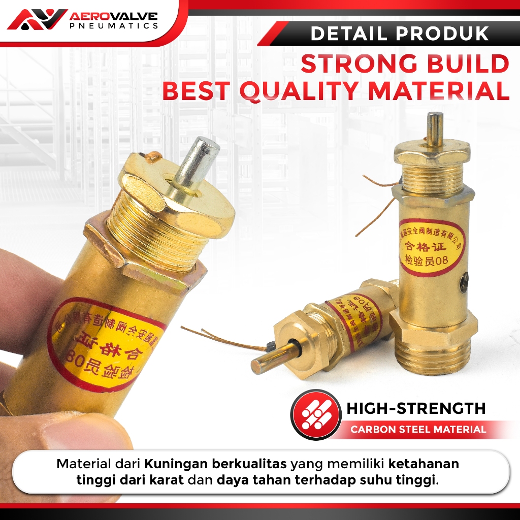 Jual Aerovalve Safety Valve Kuningan Drat 1/4" 3/4'' 1/2'' 3/8 ...