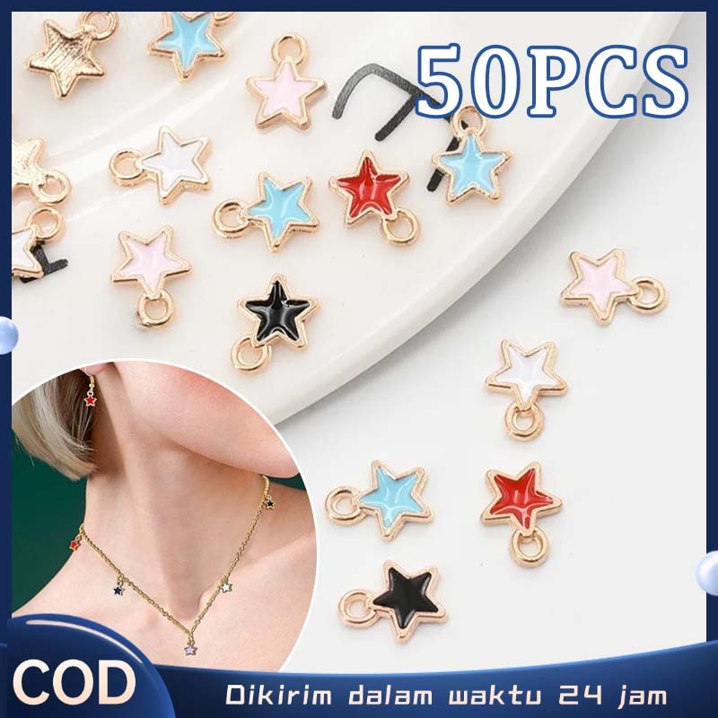 Jual 50pcs Bintang Bandul Charm Bintang Silver Bandul Bintang 8mm*6mm ...