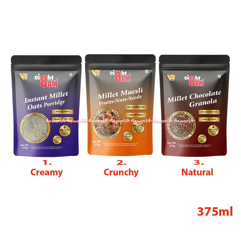 Jual Eight 8am 375gr Instant Millet Oats Porridge Nuts Seeds Creamy ...