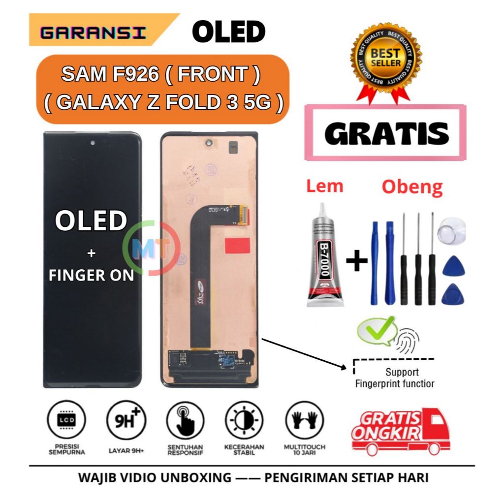 Jual LCD SAM GALAXY Z FOLD 3 5G ( FRONT ) Fullset OriginaL OLED + BISA ...