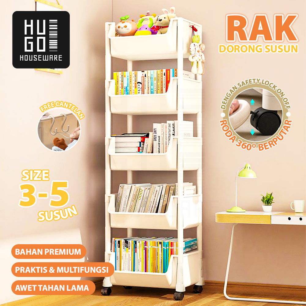 Jual HUGO Rak Troli Serbaguna Rak Penyimpanan Buku Rak Kamar Mandi Rak ...