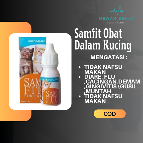 Jual Original SAMFIT Obat Kucing Flu Pilek Diare Mencret Cacing Muntah ...
