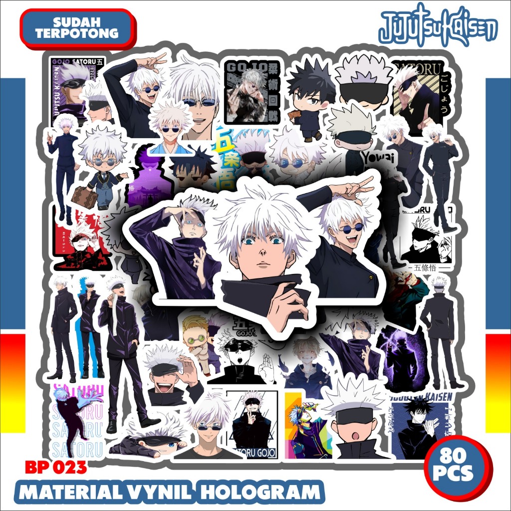 Jual stiker pack gojo satoru anime jujutsu kaisen isi 80pcs stiker case ...