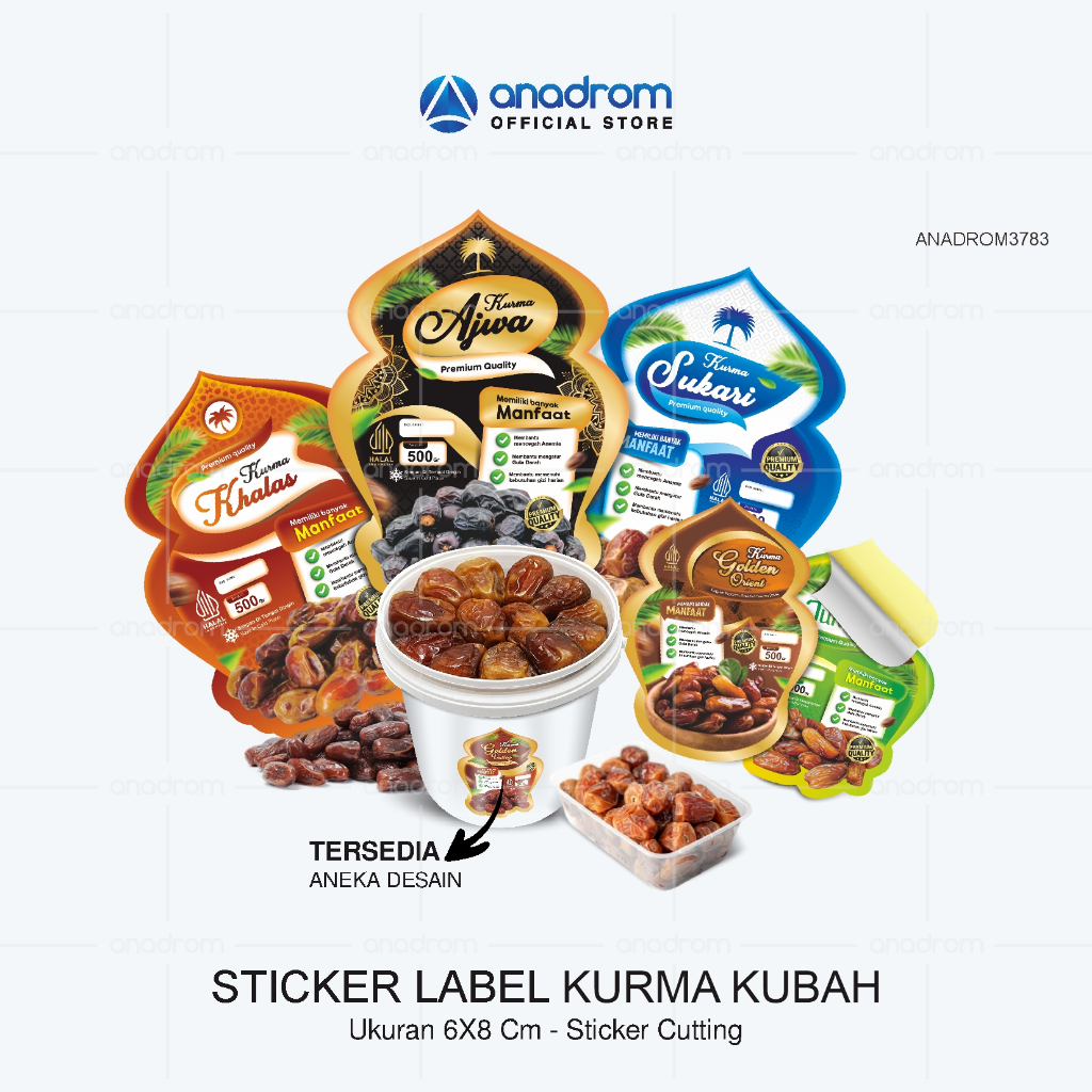 Jual Sticker Label Kurma Kubah Viral | Sticker Kurma Kubah Aesthetic ...