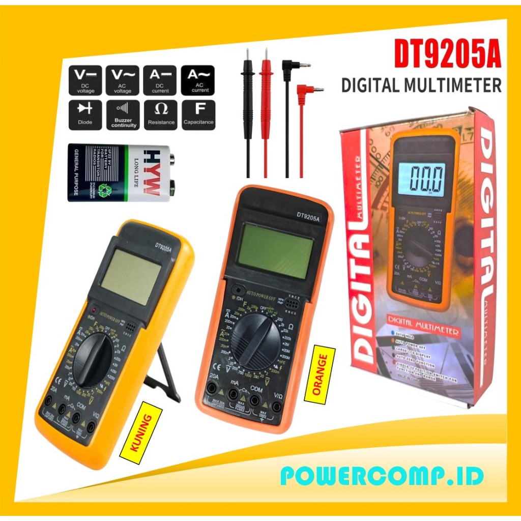 Jual Richmeters DT9205A Digital Multimeter Portable! Multimeter Digital DT 9205A! Avometer ...