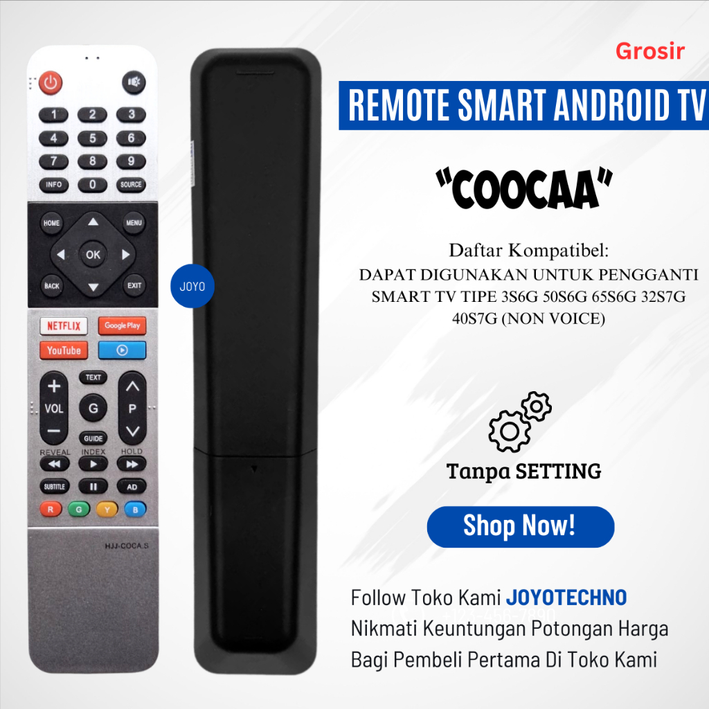 Jual Remot Remote Coocaa Silver LCD LED Android Smart TV 43S6G 50S6G ...