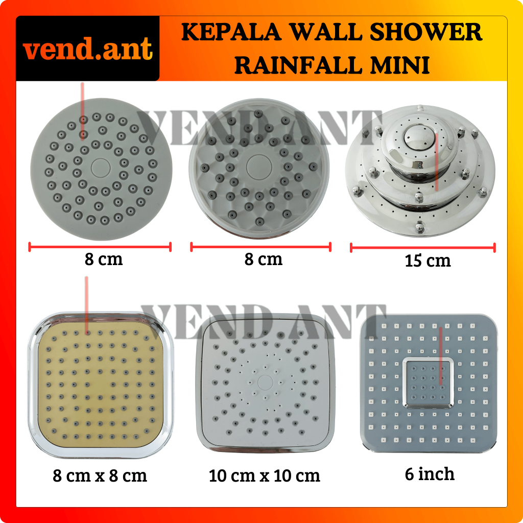 Jual Wall Shower Head Shower Rainfall Hujan Tembok Dinding Kamar Mandi ...
