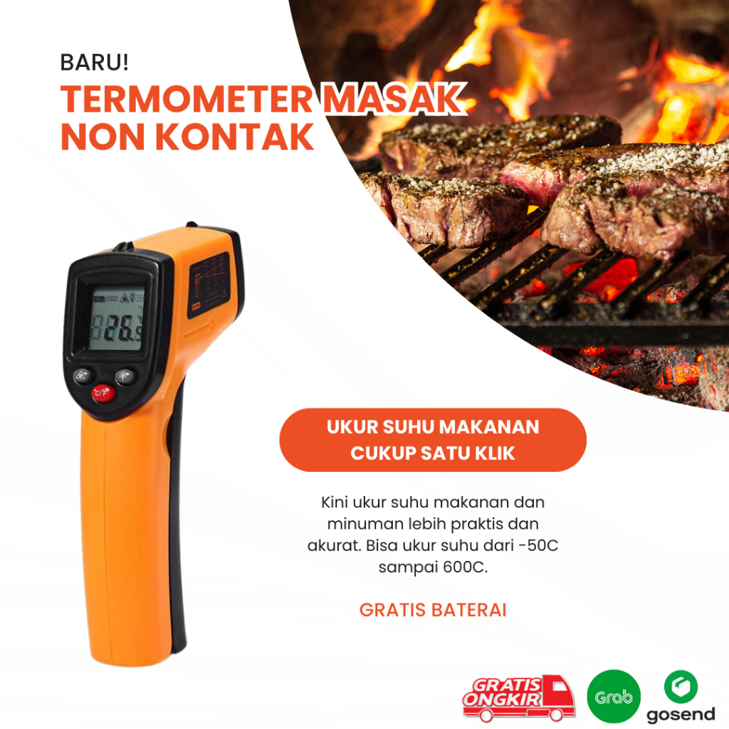 Jual Termometer Digital Makanan Thermometer Food Cooking Infrared Non ...