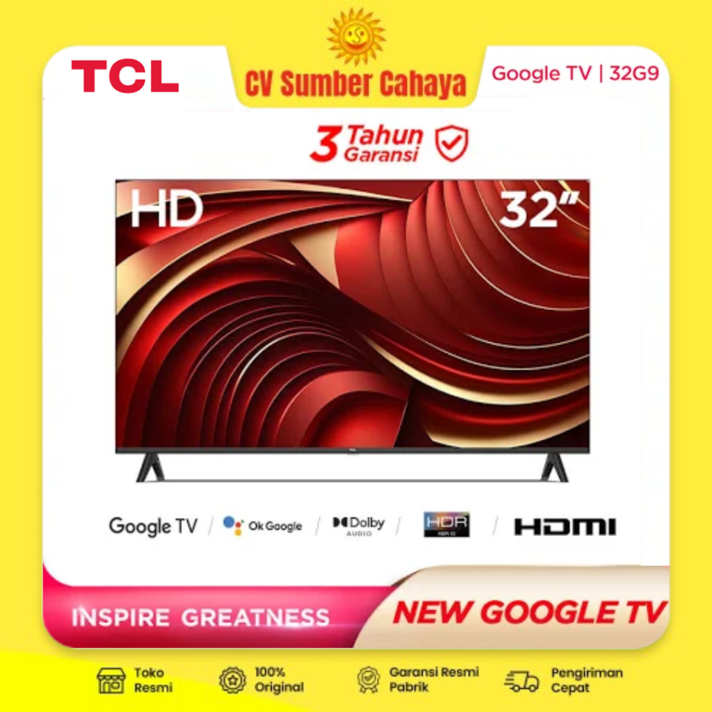 Jual TCL LED Google TV 32 Inch TV Frameless 32G9 FHD Google Audio WIFi | Shopee Indonesia