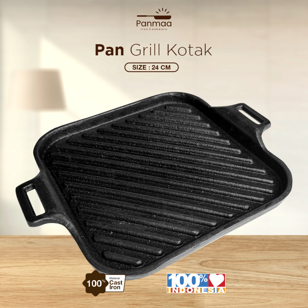 Jual Grill cast iron pemanggang BBQ 24 cm anti lengket / yakiniku ...