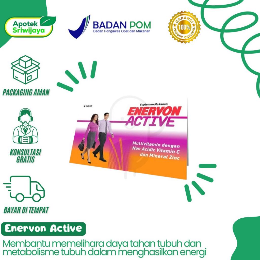 Jual Enervon Active Multivitamin dan Mineral Zinc Non Acidic Vitamin C ...