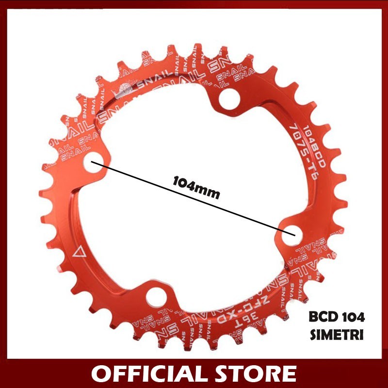 Jual Snail Single Chainring BCD 104 Simetri Crank Alivio Prowheel IXF | Shopee Indonesia