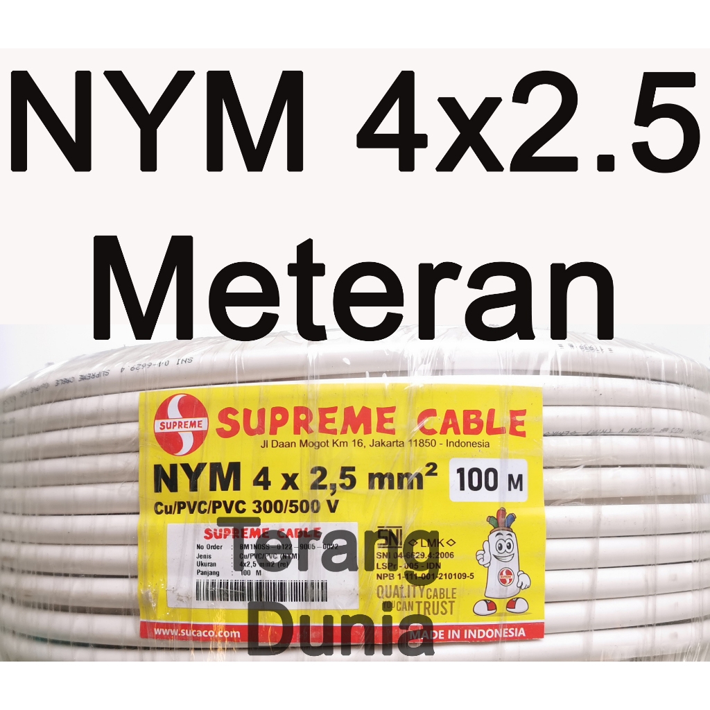 Jual Kabel 4x2.5 Meteran Kabel Tunggal 4x2.5 Supreme Meteran Kabel Tunggal Supreme 4x2.5 Kabel ...